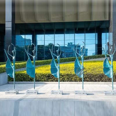 China Modern Garden Decoration Bronze Dancing Girls Statue 300cm Height Antique Bronze for sale
