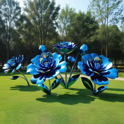 China Stainless Steel Rose Sculpture 200cm Height for Wedding Anniversary Garden Decoration for sale
