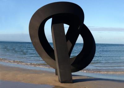 China Corten Steel Beach Decoration Sculpture 3m Rusted Metal Garden Art for sale