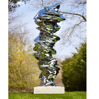 China Large Modern Stainless Steel Abstract Sculpture 300cm H Mirror Polished Outdoor for sale