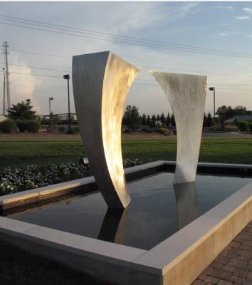 China Custom Stainless Steel Outdoor Garden Water Fountain Sculpture 304 Mirror Finish for sale