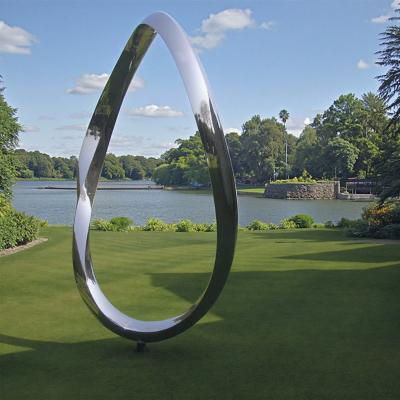 China Custom Large Polished Stainless Steel Garden Sculpture Modern Abstract Metal Art 1pc for sale