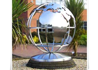 China Stainless Steel World Globe Map Sculpture 150cm for Public Decoration for sale