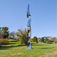 China Custom Polished Modern Art Geometric Garden Stainless Steel Outdoor Sculpture 316 for sale