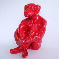 China Fiberglass Diamond Dog Sculpture 200cm Geometric Art for Hotel Office Garden Decor for sale