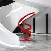 China Red Lacquer Stainless Steel Abstract Sculpture 300cm Modern Art Statue for Office Hotel Luxury Decor for sale