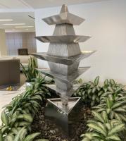 China Custom Stainless Steel Outdoor Garden Water Fountain Sculpture 120cm for sale