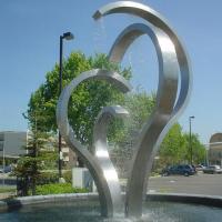 China Custom Stainless Steel Outdoor Water Feature Modern Public Fountain 1 pc MOQ for sale