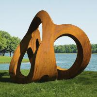 China Custom Weathering Steel Outdoor Abstract Sculpture for Landscape 1 pc MOQ 30 Days Delivery for sale