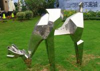 China Life Size Stainless Steel Deer Sculpture 120cm Mirror Polished Outdoor Animal Art for Garden Decoration for sale
