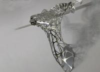 China Mirror Polished Stainless Steel Deer Head Sculpture 80cm Wall Decor for sale