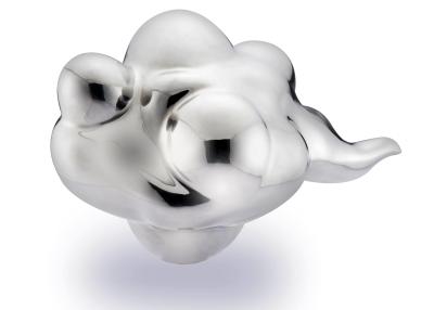 China Stainless Steel Cloud Abstract Sculpture 100 cm Modern Art Garden Decoration for sale