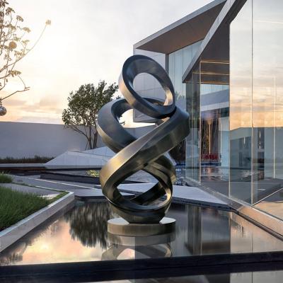 China Mirror Polished Stainless Steel Abstract Sculpture 300cm H for Public Park Decoration for sale