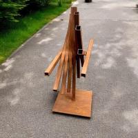 China Custom Corten Steel Garden Sculpture Abstract Outdoor Metal Decoration Rusty Finish 1 Set MOQ for sale