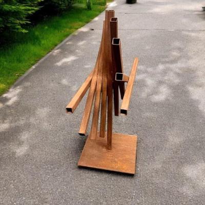 China Custom Corten Steel Garden Sculpture Abstract Outdoor Metal Decoration Rusty Finish 1 Set MOQ for sale