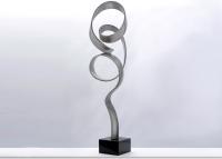 China Stainless Steel Ribbon Sculpture Abstract Outdoor Garden Art Custom Size Painted Finish for sale