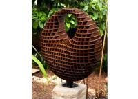 China Honeycomb Corten Steel Sculpture 3m Rusted Metal Garden Art for Outdoor Decoration for sale