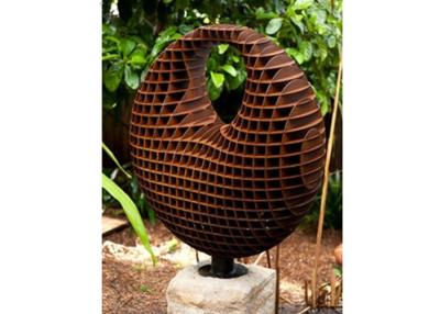 China Honeycomb Corten Steel Sculpture 3m Rusted Metal Garden Art for Outdoor Decoration for sale