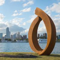 China Custom Corten Steel Garden Sculpture Rust Decorative Metal Art Modern Outdoor 1 pc MOQ for sale