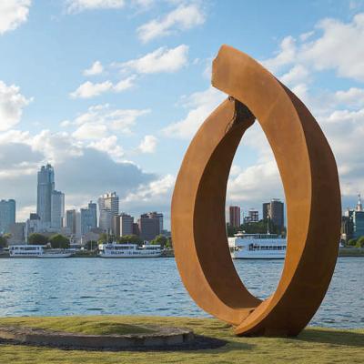 China Custom Corten Steel Garden Sculpture Rust Decorative Metal Art Modern Outdoor 1 pc MOQ for sale