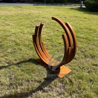 China Handcrafted Corten Steel ARC Sculpture 60cm 80cm for Garden Desk Decor for sale