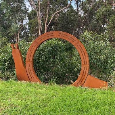 China Corten Steel Snail Sculpture Weathering Steel Garden Art Decoration Custom Size for sale