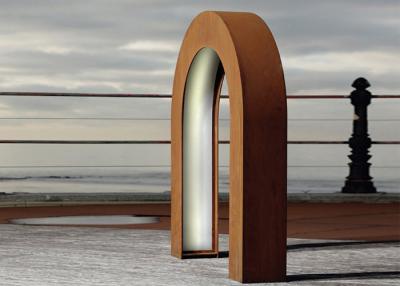 China Outdoor Ancient Greek Arch Statue Corten Steel 200cm Height Rusty Finish for sale