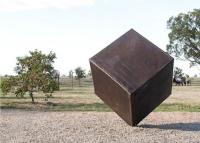 China Cube Shape Large Corten Steel Sculpture Corrosion Stability Custom Design for sale