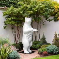 China 2M White FRP Standing Bear Sculpture Durable Outdoor Decorative Art for Garden Park for sale