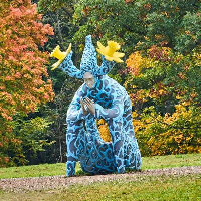 China Large Fiberglass Botanical Sculpture 500cm Outdoor Nature Art Installation for Garden Decoration for sale