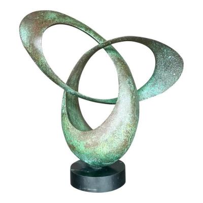 China Custom Copper Bronze Steel Garden Sculpture Rusty Patina Metal Craft Statue for Home Decoration for sale