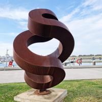 China Corten Steel Garden Sculpture Abstract Landscape Metal Art for Outdoor Decoration Custom Size for sale