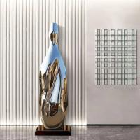 China Large Mirror Polished Stainless Steel Bottle Sculpture 200cm Height Decoration for sale