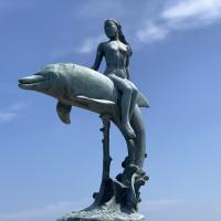 China Bronze Copper Mermaid Life Size Sculpture Statue Outdoor Garden Art Decor 150cm for sale