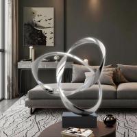 China Mirror Polished Stainless Steel Abstract Intertwined Rings Sculpture Modern Art Decor Custom Size for sale
