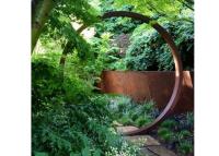 China Corten Steel Garden Decoration Metal Art Sculpture Ring 200cm Diameter for sale