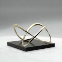 China High Gloss Golden Infinity Sculpture Stainless Steel Art Decoration Custom Size for Commercial Space for sale