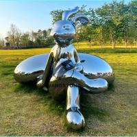 China Custom Stainless Steel Mirror Polished Rabbit Sculpture Decoration 1 Piece MOQ for sale