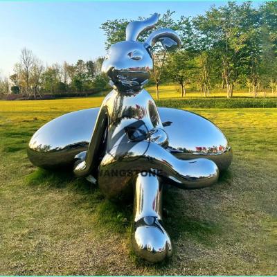 China Custom Stainless Steel Mirror Polished Rabbit Sculpture Decoration 1 Piece MOQ for sale