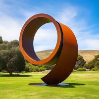 China 5m Corten Steel Sculpture The Eternal Cycle Inspired by Numeral Nine for Outdoor Garden for sale