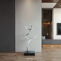 China Mirror Polished Stainless Steel Abstract Metal Art Sculpture Custom Size Luxury Interior Decor for sale