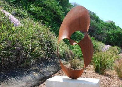 China Corten Steel Garden Sculpture Durable Rusty Metal Art Decoration Custom Size Outdoor for sale