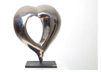 China Heart Shape Polished Stainless Steel Sculpture 120cm for Interior Decoration for sale