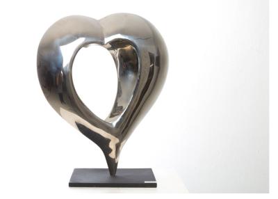 China Heart Shape Polished Stainless Steel Sculpture 120cm for Interior Decoration for sale