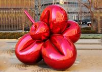 China Large Stainless Steel Balloon Sculpture Titanium Coating 300cm Length Outdoor Plaza Decoration for sale