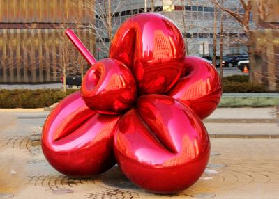 China Large Stainless Steel Balloon Sculpture Titanium Coating 300cm Length Outdoor Plaza Decoration for sale