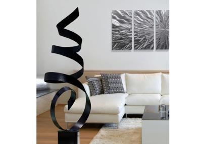 China Modern Painted Stainless Steel Ribbon Sculpture Custom Size for Interior Decoration for sale