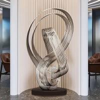 China Abstract Stainless Steel Floor Sculpture 180cm Modern Indoor Art Piece for sale