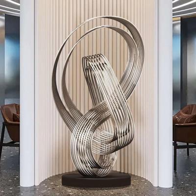 China Abstract Stainless Steel Floor Sculpture 180cm Modern Indoor Art Piece for sale