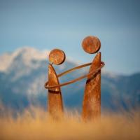 China Corten Steel Abstract Sculpture Outdoor Garden Decoration Custom Size Rusty Finish for sale